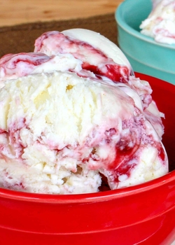 White chocolate and raspberry ice cream recipe - Raspberry desserts