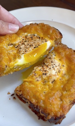 Breakfast - Cheesy egg toast perfect for breakfast recipe