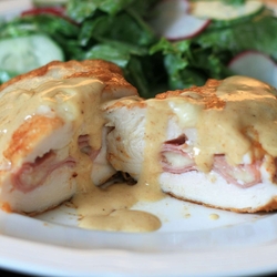 Chicken cordon bleu with white wine sauce recipes - French recipes