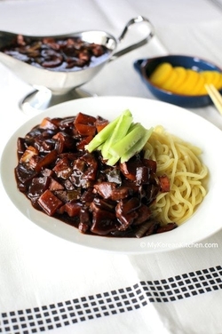 Jjajang fresh noodle with black bean sauce recipes - Main course