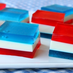 Dessert - Red, White and Blue Finger Jello Recipe