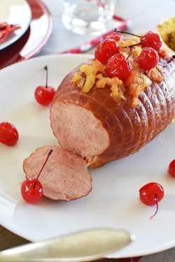 Dinner - Ham With Pineapple and Cherries Recipe